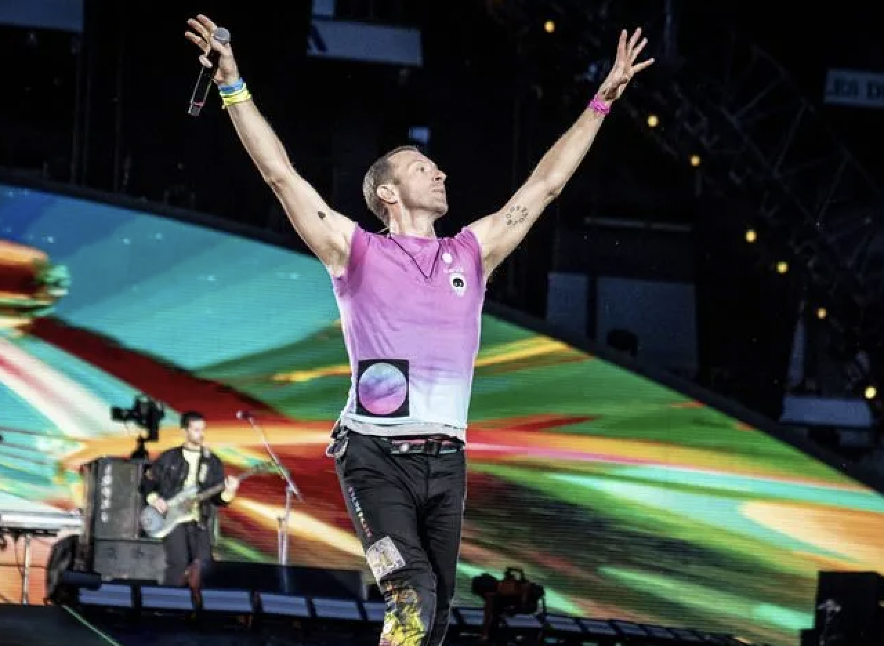 Le groupe britannique Coldplay au Groupama Stadium en juin 2024 : la ...